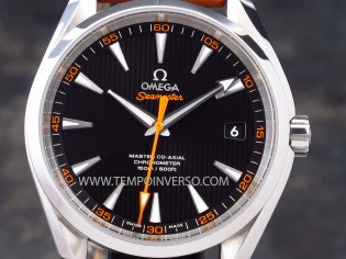 Pre-owned and Vintage OMEGA - Aqua Terra Black dial orange hand full ...